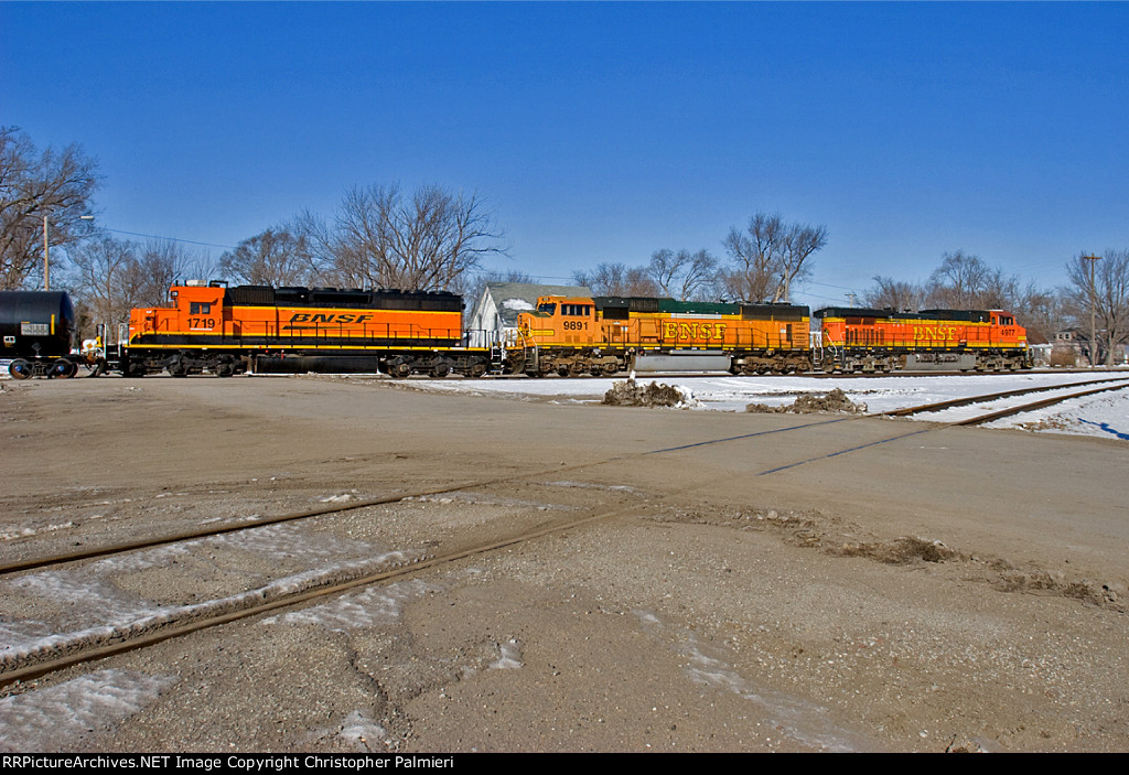 BNSF 1719, 9891, and 4977